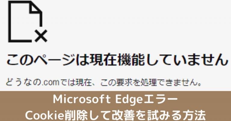 【解決】Microsoft Edge「このページは現在機能していません 。 HTTP ERROR 502」対処法